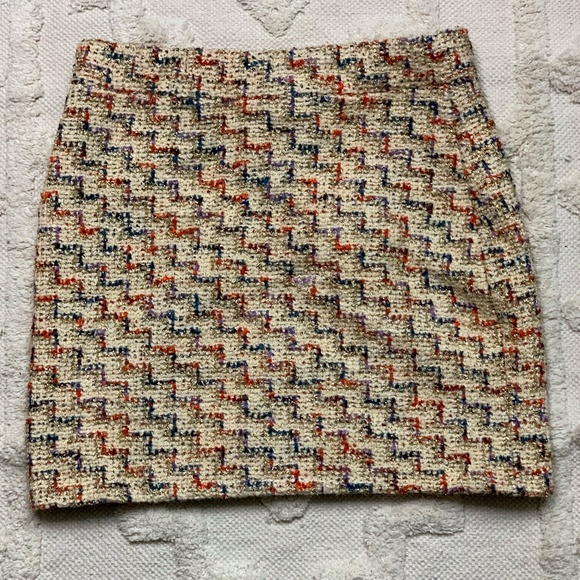 Zara mini skirt | Skirts | Zara Tweet Mini Skirt Cream Multicolor With ...